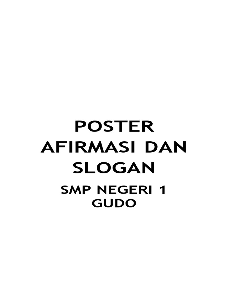 Contoh Poster Afirmasi Dan Slogan | PDF