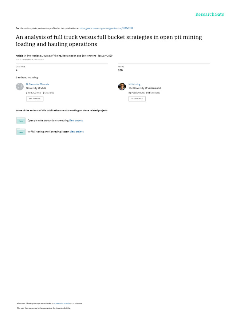 TAPIA dkk-AN ANALYSIS OF FULL TRUCK VERSUS FULL BUCKET STRATEGIES IN OPEN PIT MINING LOADING AND ...