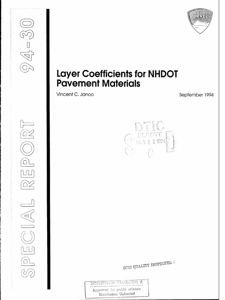 Layer Coefficients For NHDOT Pavement Materials | PDF | Young's Modulus ...