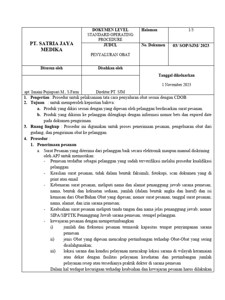 SOP Penyaluran | PDF