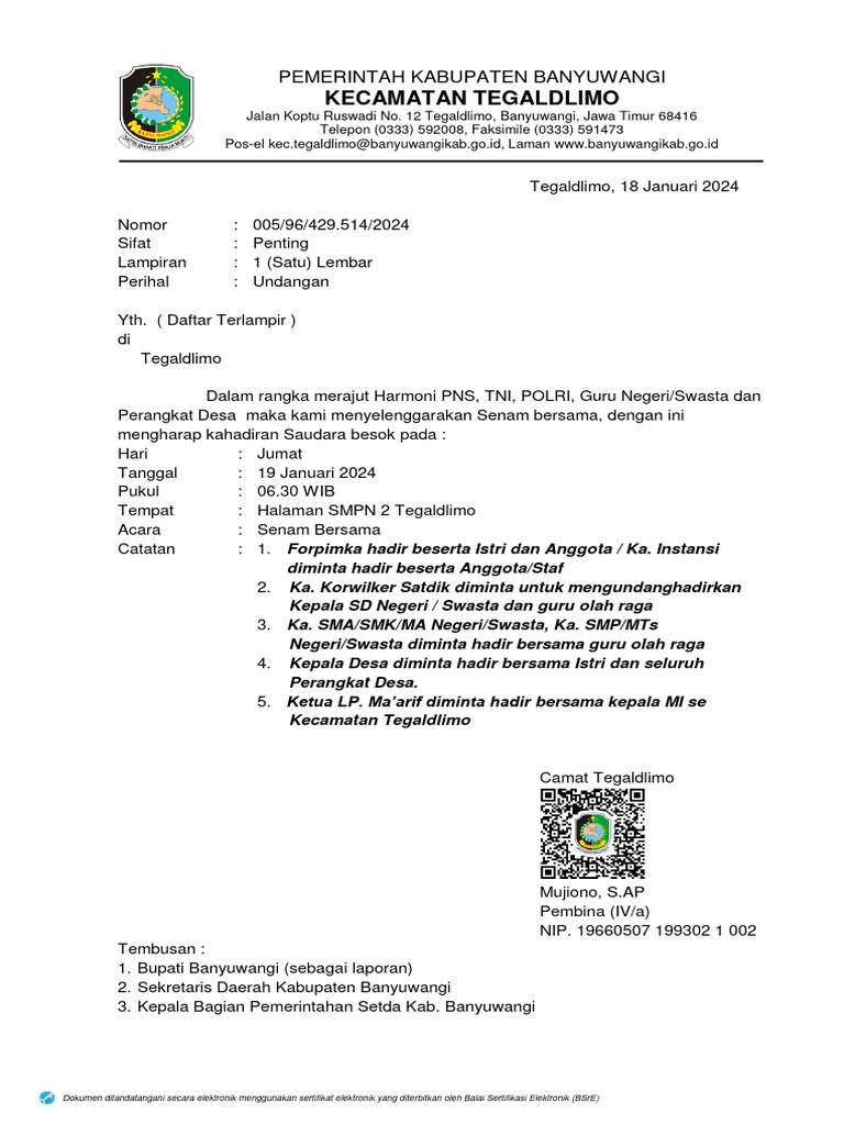 Undangan Senam 2024 | PDF