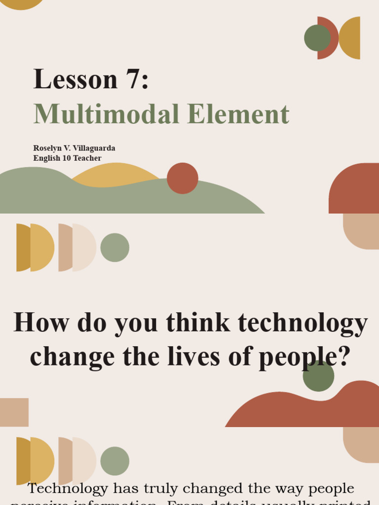 ENG 10 Q2 Lesson 7 Multimodal Text | PDF | Communication | Human ...