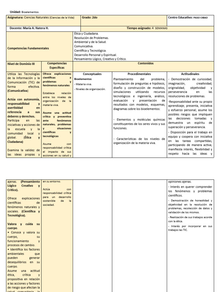 Bioelementos para 2do Grado | PDF | Evaluación | Importar