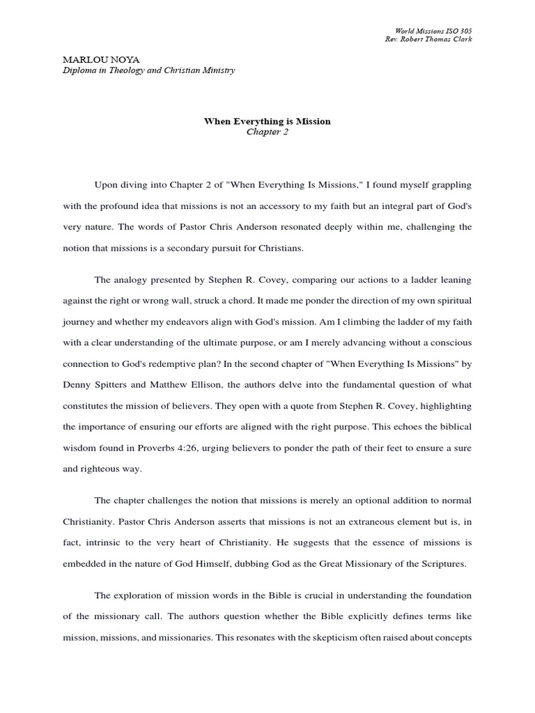 When Everything Is Mission Chapter 2 | PDF | Bible | Faith
