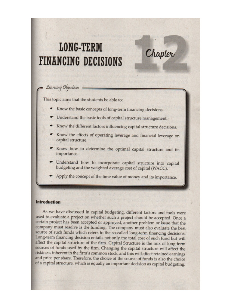 Long Term Financing Desicions Part 1 | PDF