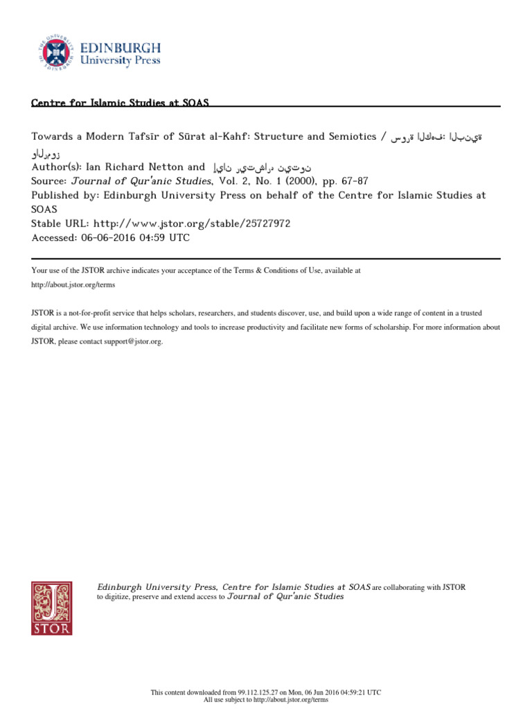 Netton, Ian Richard - Towards A Modern Tafsīr of Sūrat Al-Kahf ...