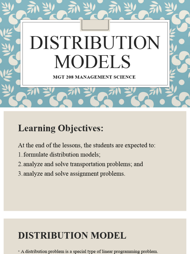 Distribution Models | PDF | Algorithms | Applied Mathematics