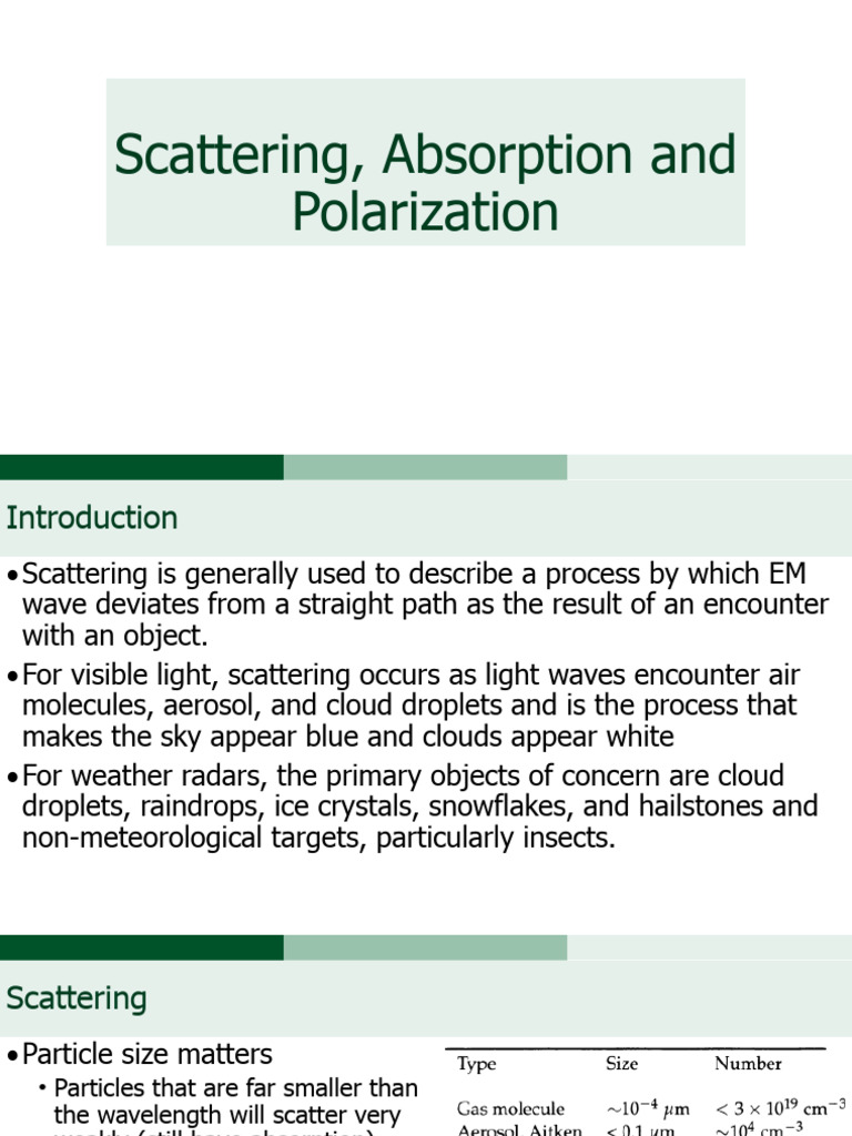 Lect5 - Scattering and Polarization | PDF | Scattering ...