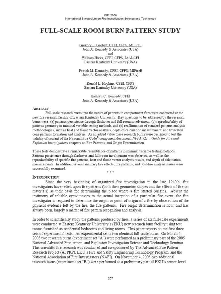 Gorbett Hicks - Full-Scale Room Burn Pattern Study | PDF | Bedroom ...