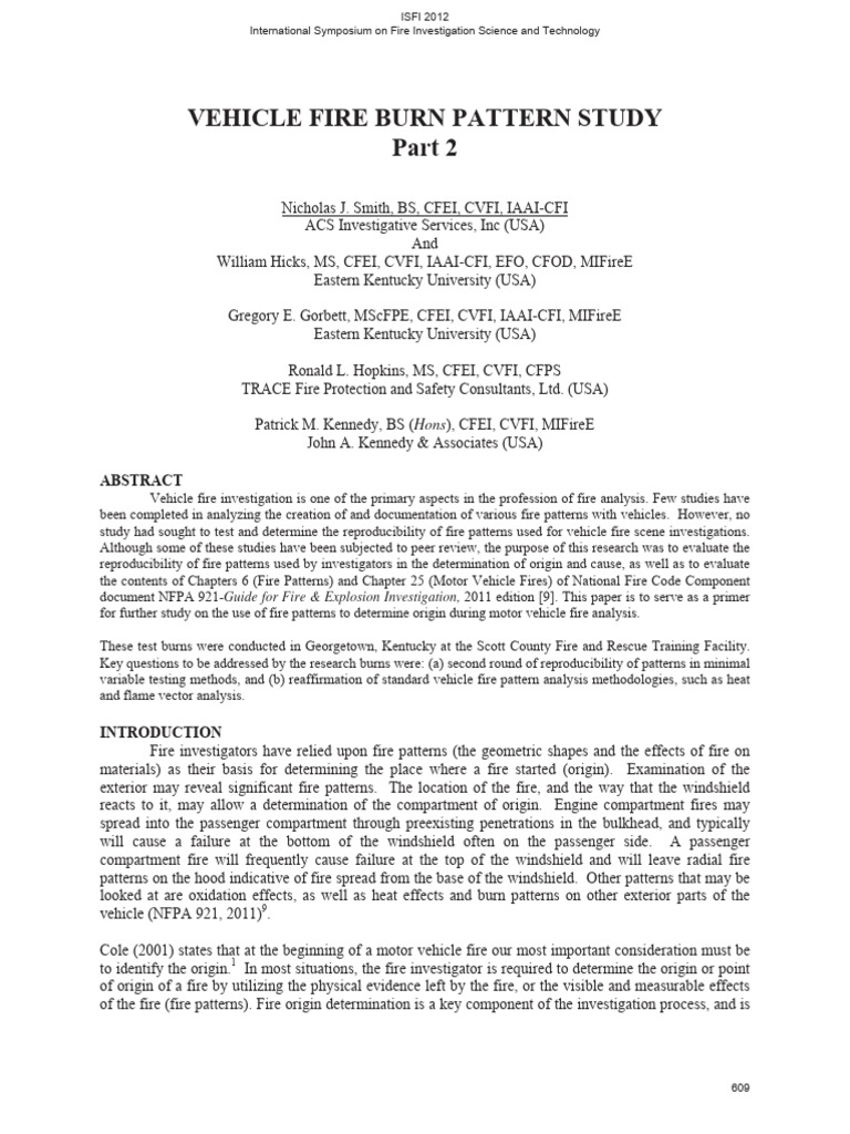 Hicks & Gorbett - VEHICLE FIRE BURN PATTERN STUDY Part 2 | PDF | Fires ...