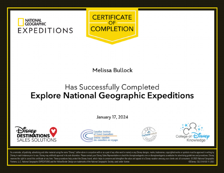 Nat Geo 2023 Certificate | PDF