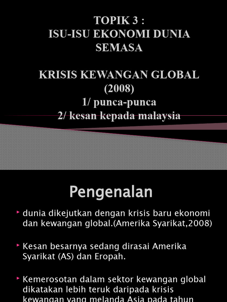 Topik 3.1.1 Krisis Kewangan Global | PDF