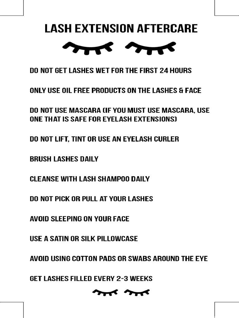Lash After Care Instructions | PDF