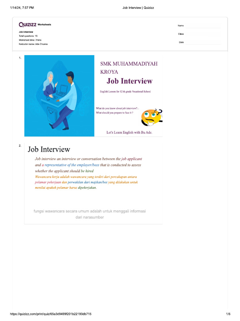 Job Interview | PDF