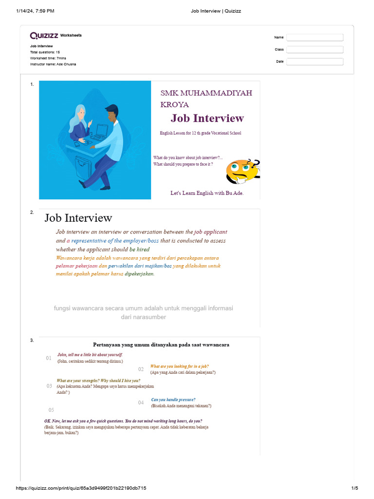 Job Interview 2 | PDF | Job Interview | Interview