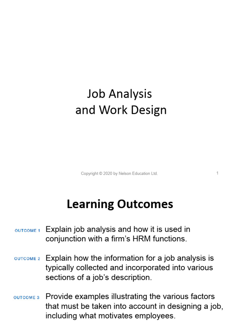 OBHR CH 4 Job Analysis and Work Design | Download Free PDF | Human ...