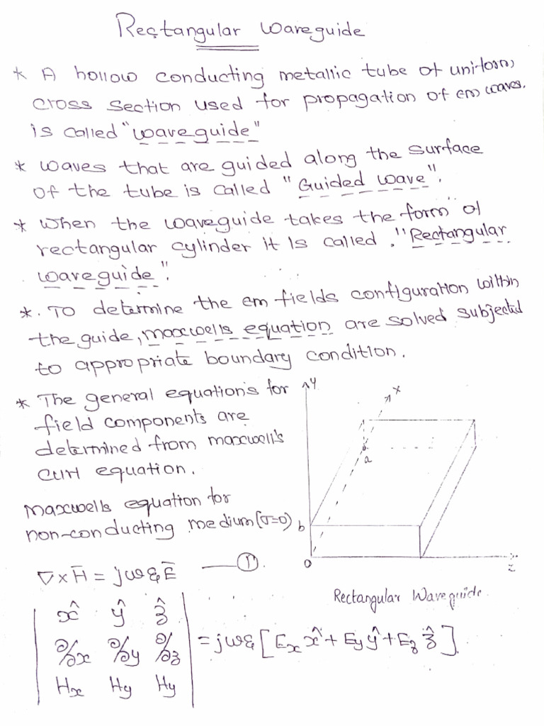Rectangular Waveguide | PDF | Waves | Electromagnetic Radiation