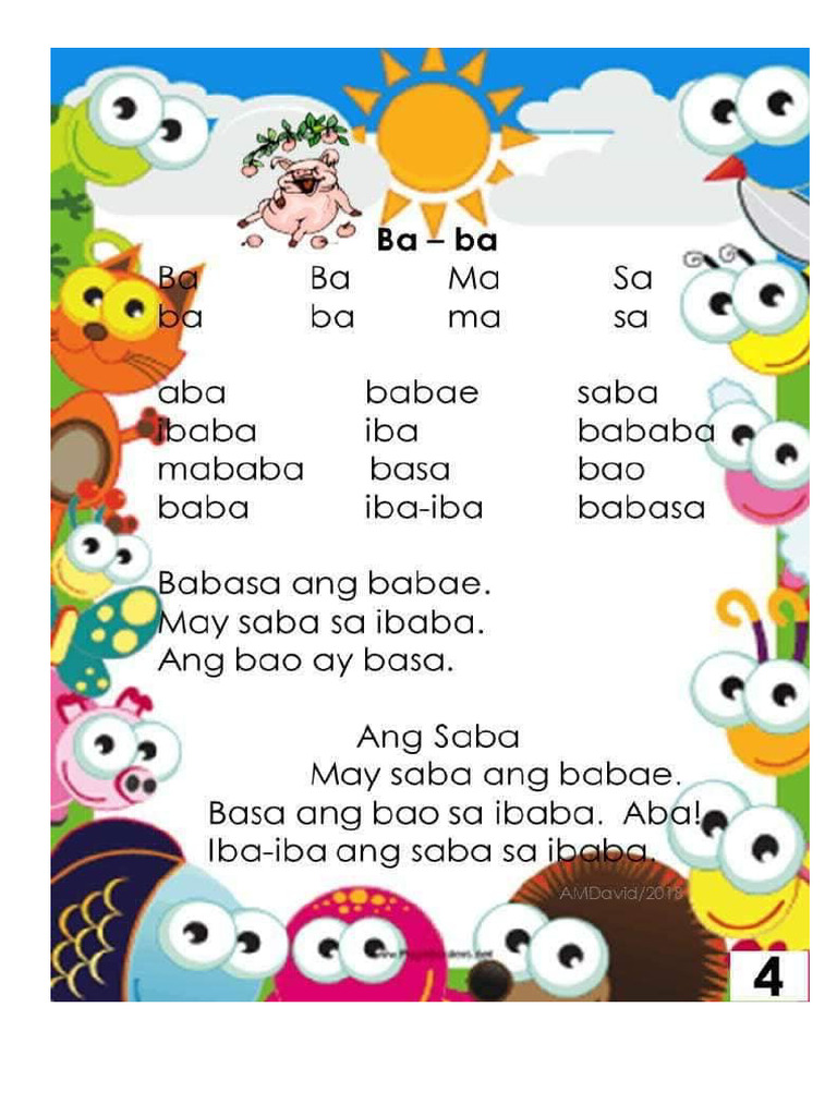 Filipino Reading Materials Panimulang Pagbasa | PDF