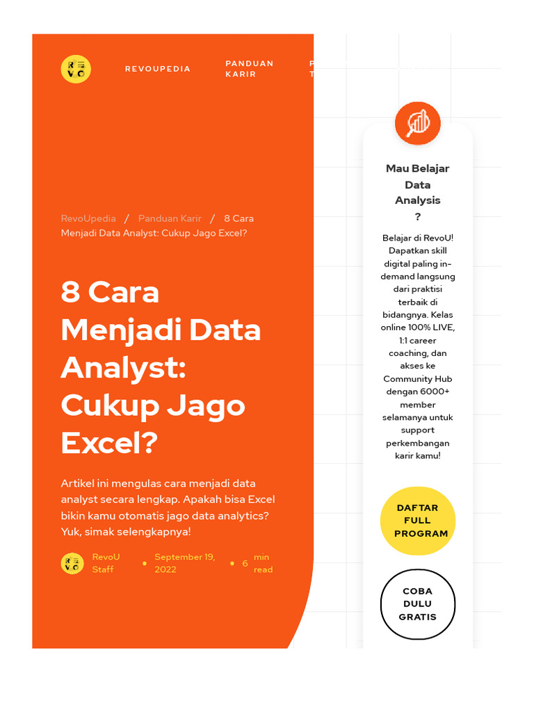 8 Cara Menjadi Data Analyst - Cukup Jago Excel | PDF