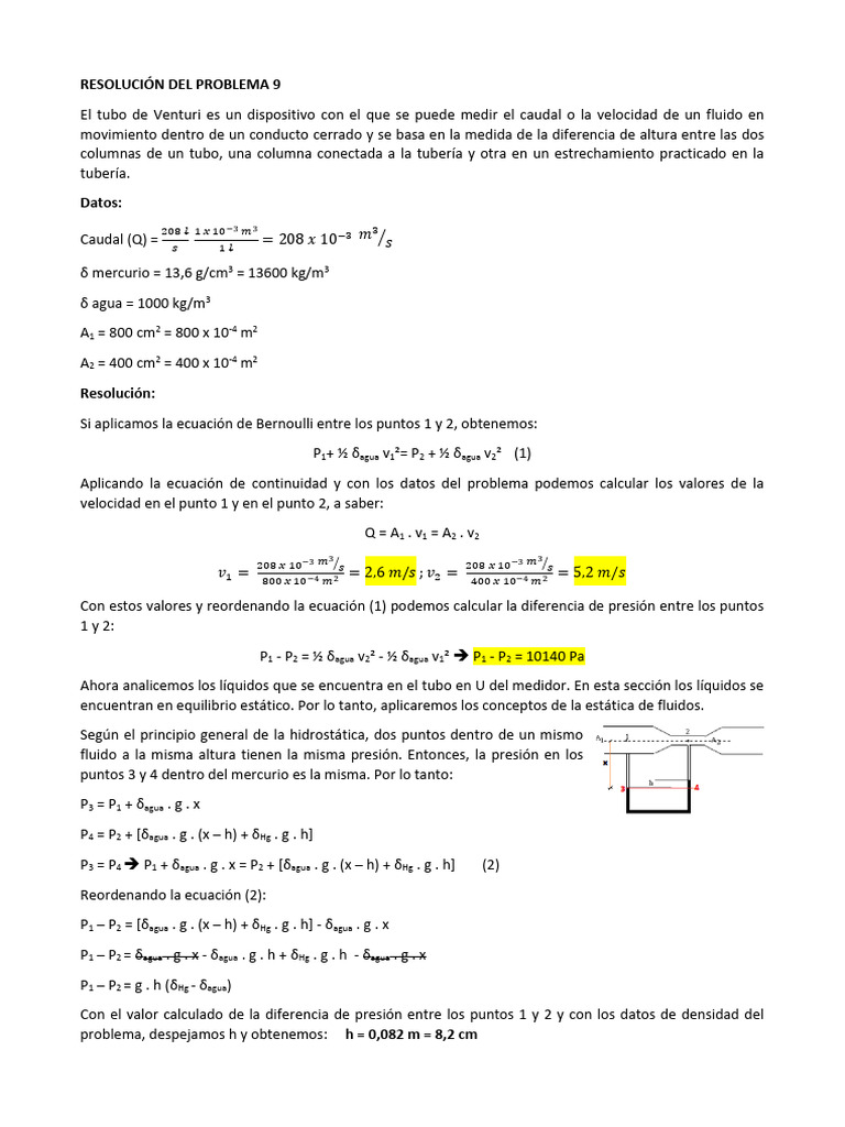 Resolución Del Problema 9 | PDF | Cantidades fisicas | Ingeniería Química
