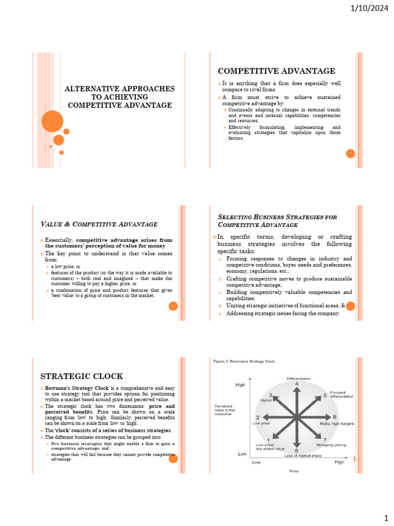 Alternative Approaches To Achieving Competitive Advantage | PDF | Strategic Management ...