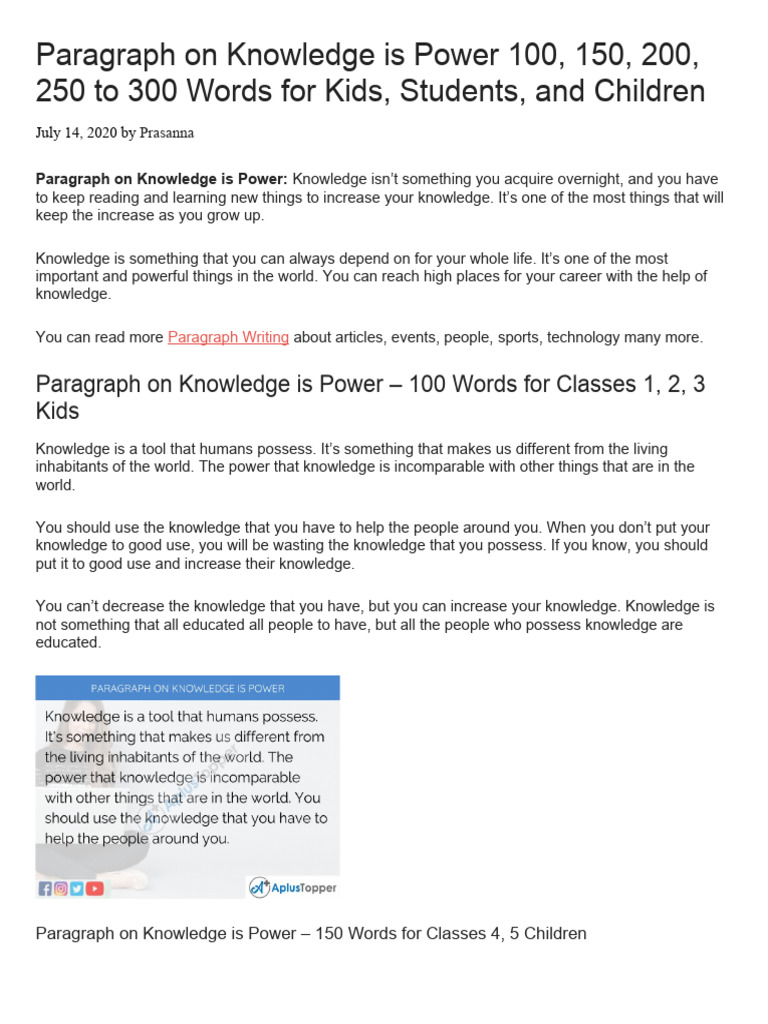 2. LUYỆN VIẾT ĐOẠN VĂN TIẾNG ANH - KNOWLEDGE IS POWER | PDF | Knowledge | Intelligence