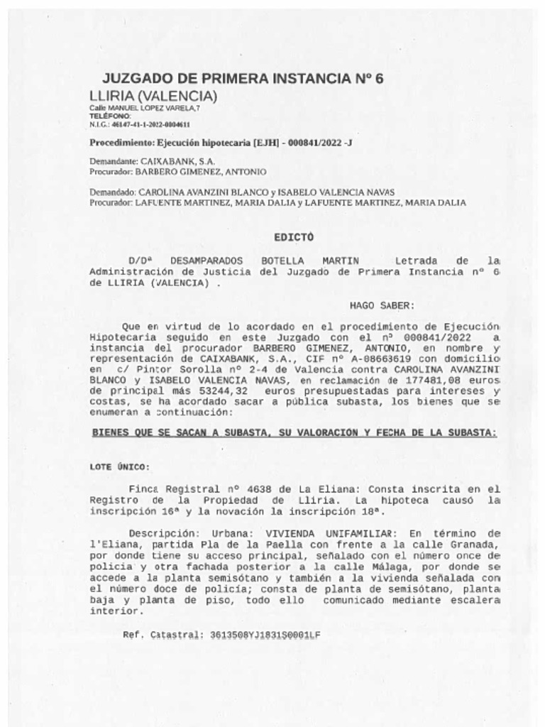 Documento 1 | PDF | Subasta | Pagos