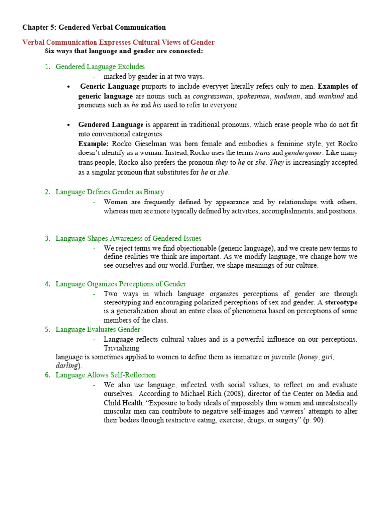 GE 11 ReportingJChapter 5 Gendered Verbal Communication | PDF ...