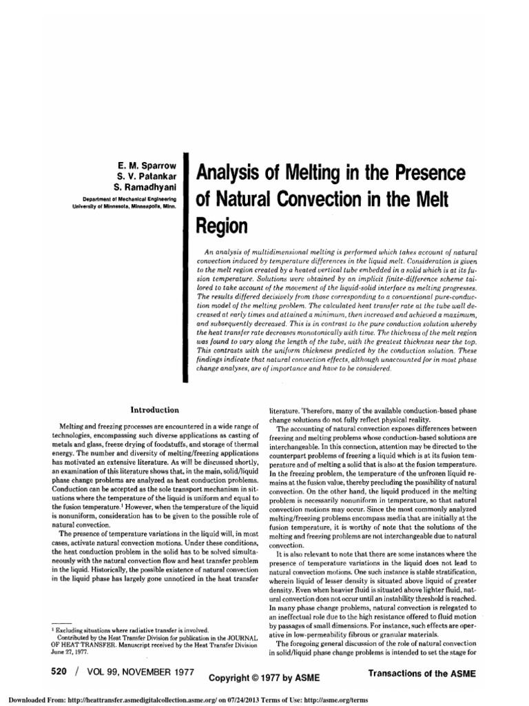 Sparrow 1977 | PDF | Heat Transfer | Convection