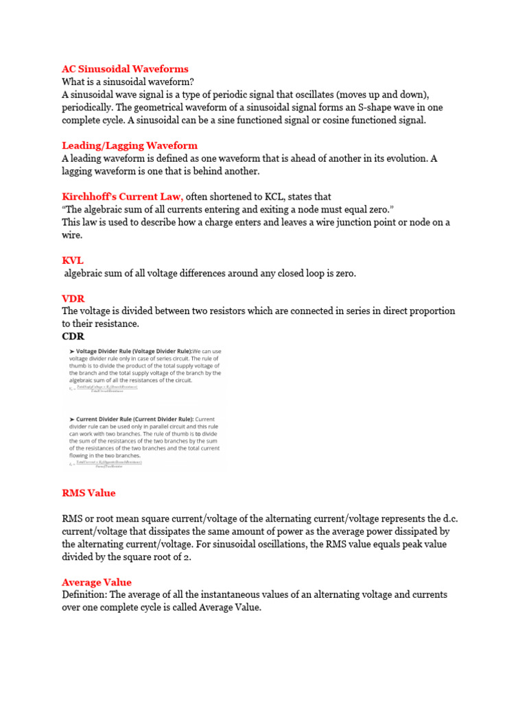 Definition AC Circuit | PDF