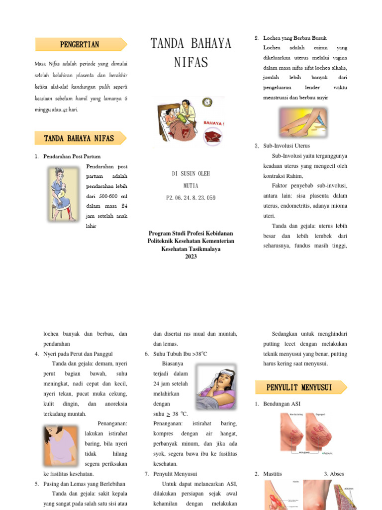 Mutia - Leaflet Tanda Bahaya Nifas | PDF