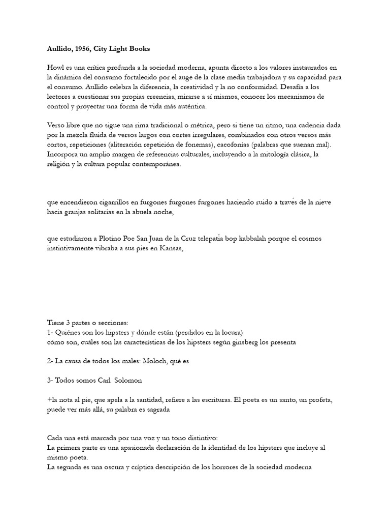 Ginsberg Aullido | PDF | Poesía