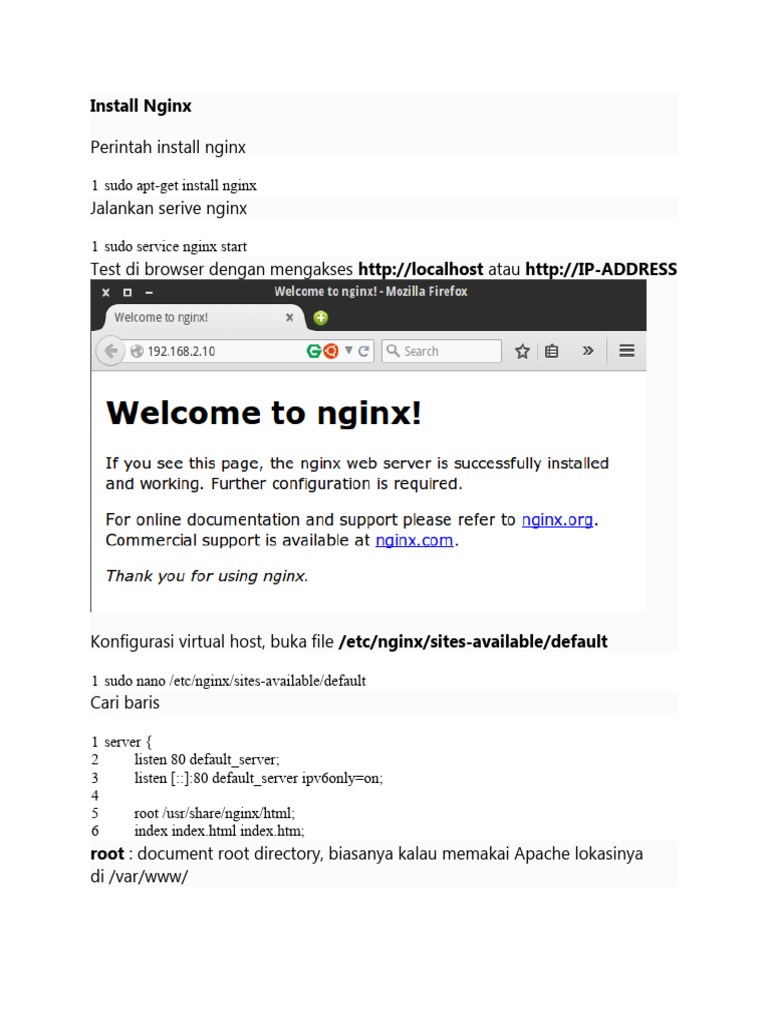 Konfig Nginx Mariadb Php Phpmyadmin Pdf Php Sudo