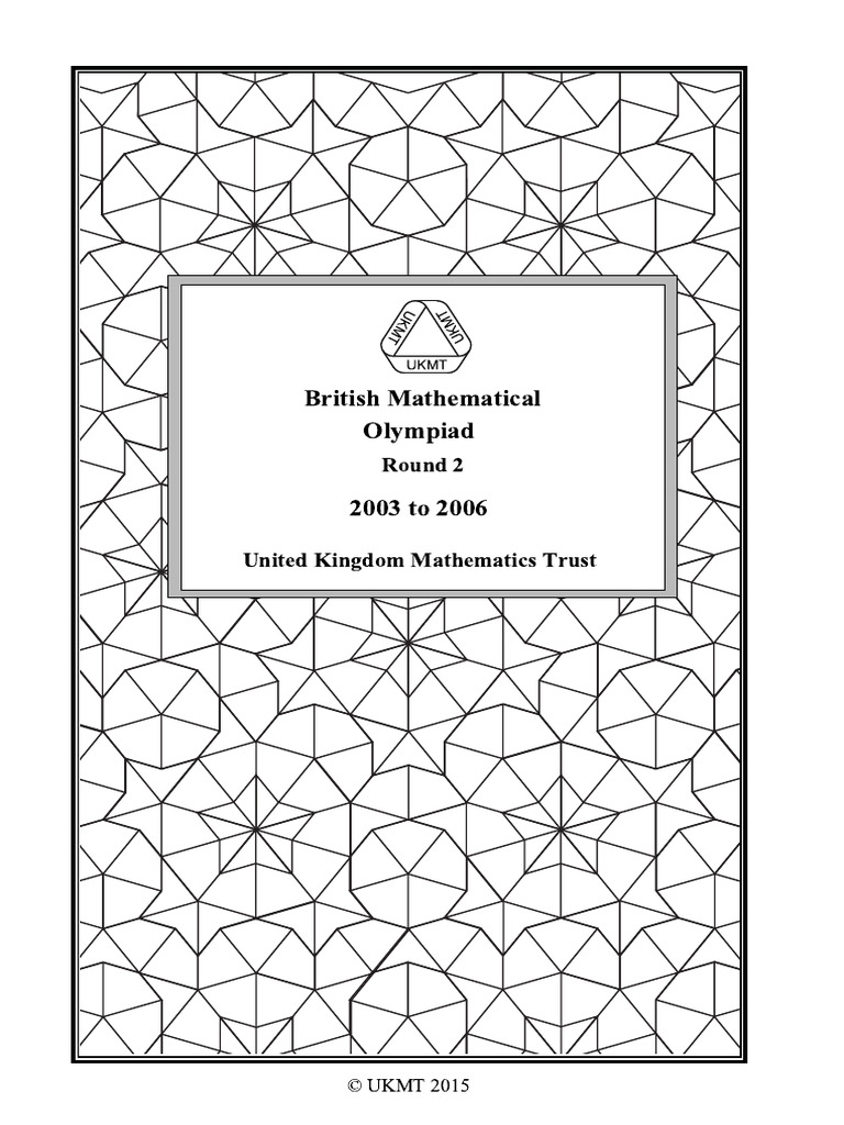 British Mathematical Olympiad Round 2 2003 - 2006 (UKMT) | PDF