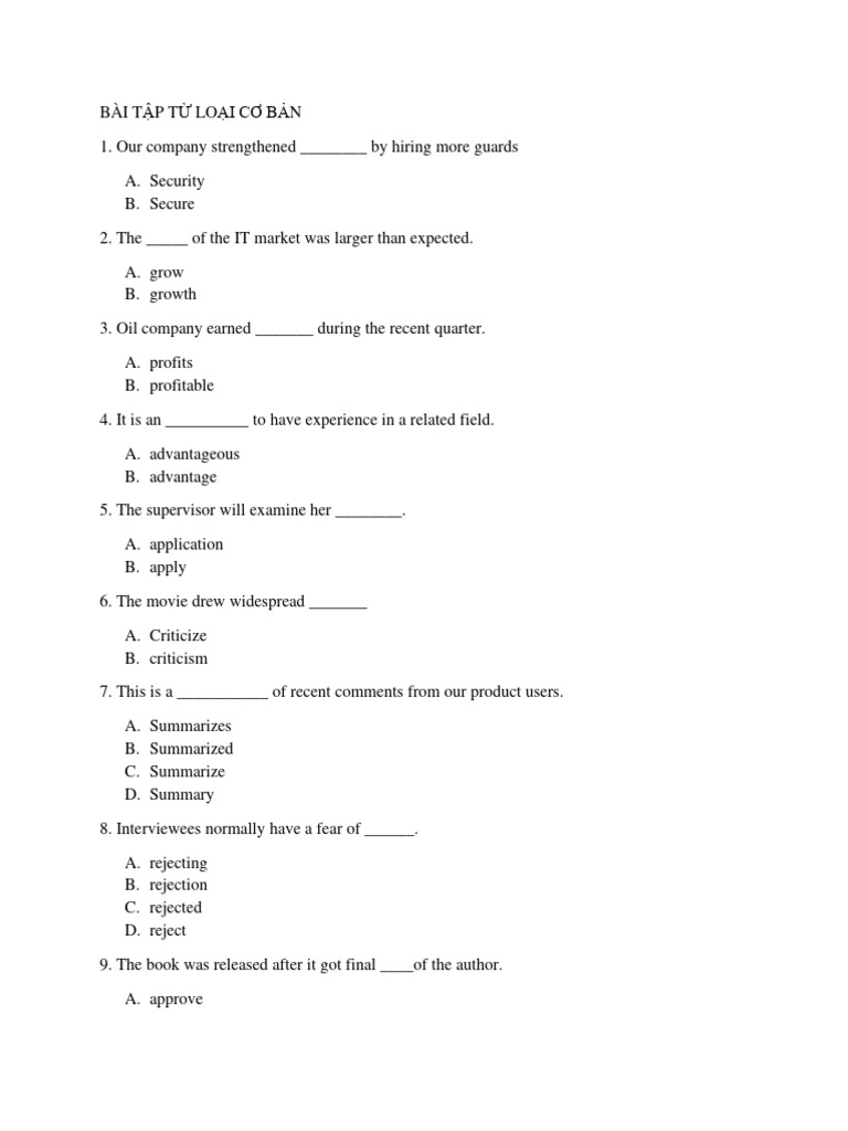 BT B TR Danh T | PDF