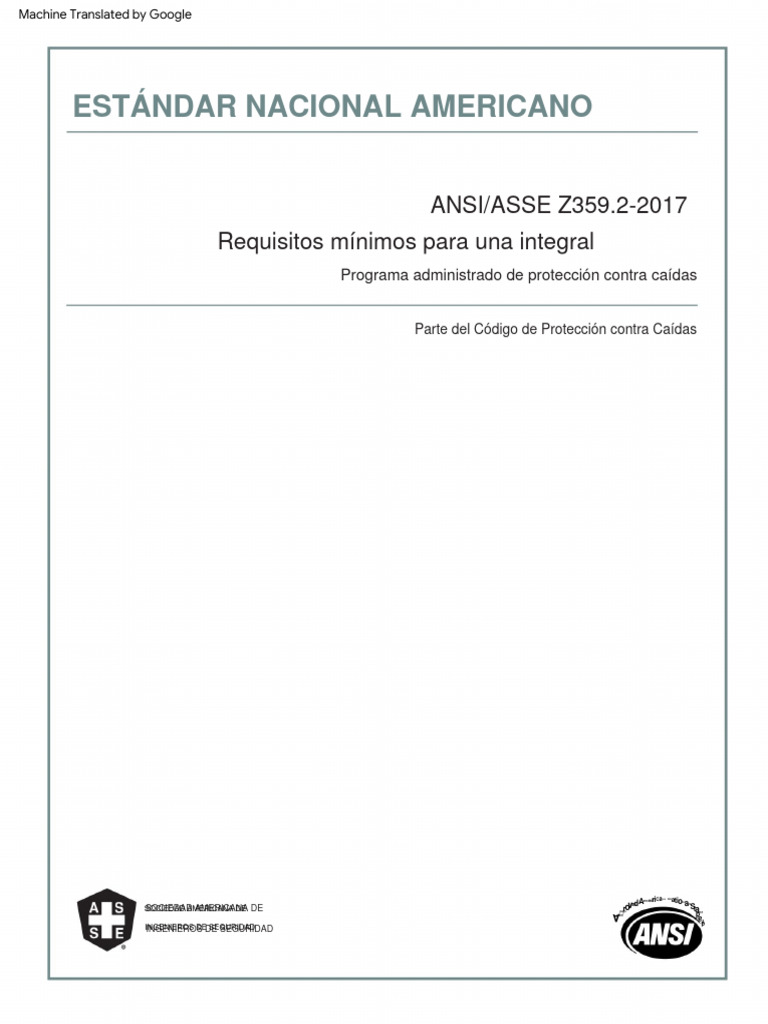 ANSI.ASSE Z359.2-2017 (1) | PDF | Los Estados Unidos