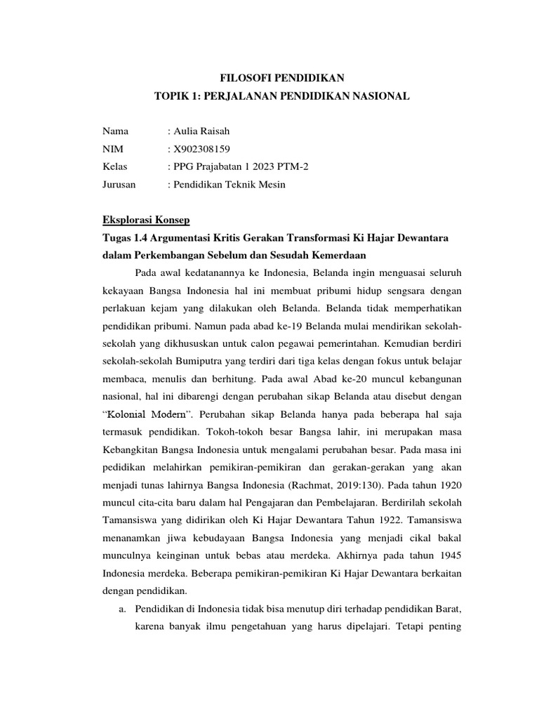 E1 - Topik 1 - Argumentasi Kritis Gerakan Transformasi Ki Hajar ... E1 - Topik 1 - Argumentasi Kritis Gerakan Transformasi Ki Hajar ...