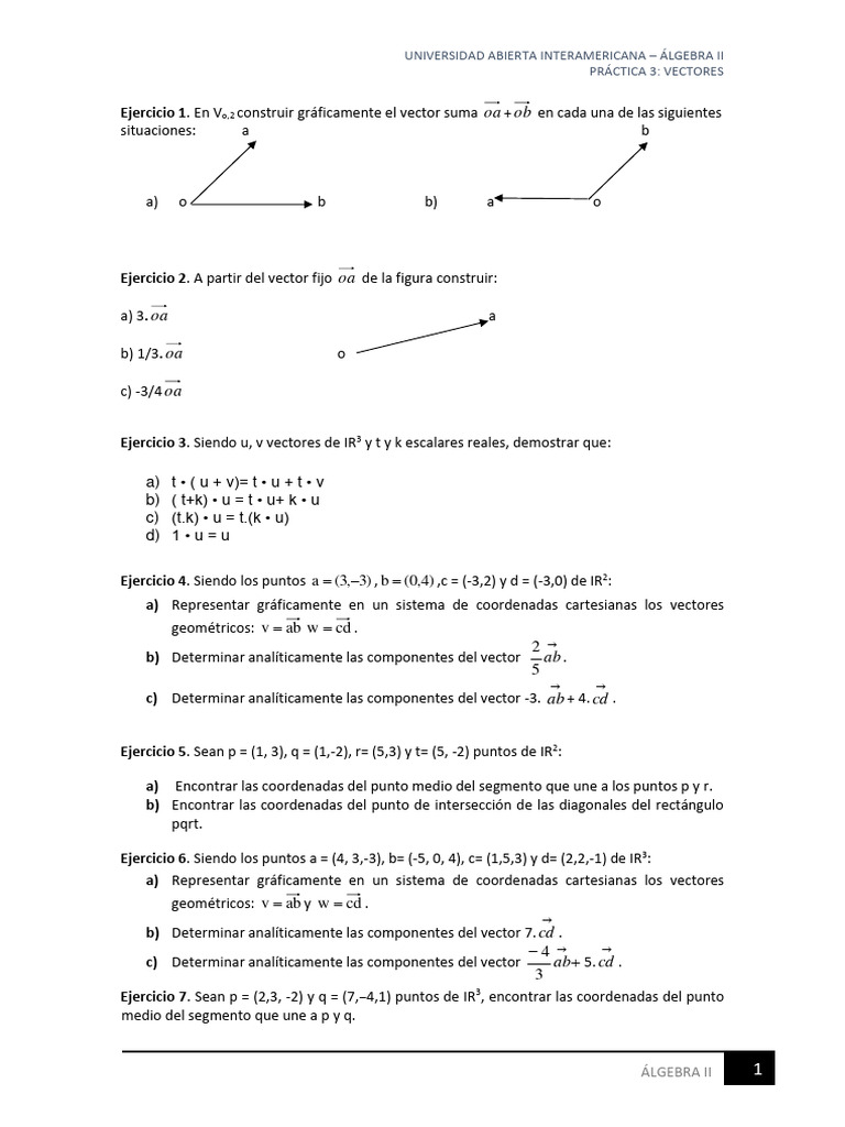 PRÁCTICA 3 VECTORES | PDF | Triángulo | Vector Euclidiano