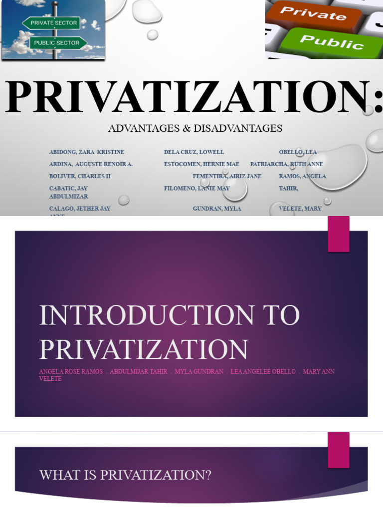 AdvDisAdv of Privatization Group 2 | PDF | Privatization | Monopoly