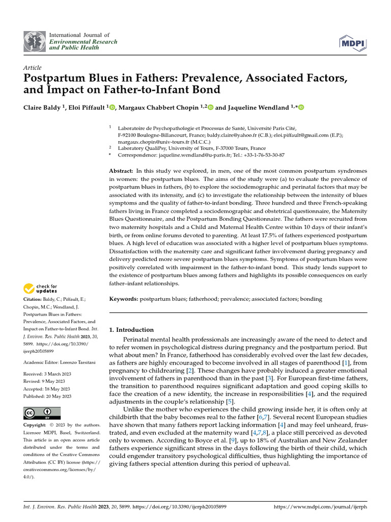 Postpartum Blues in Father | PDF | Postpartum Depression | Childbirth