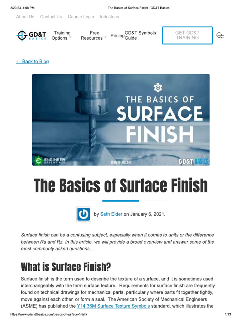 Surface Finish | PDF