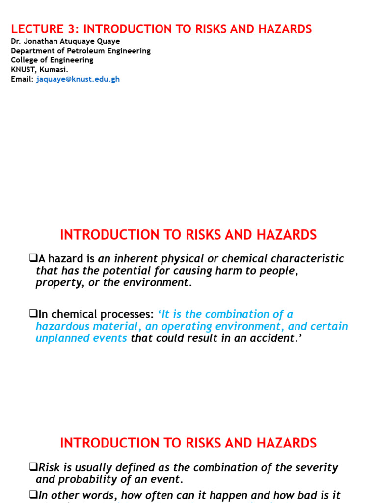 Lecture 3 | PDF | Risk | Hazards Lecture 3 | PDF | Risk | Hazards