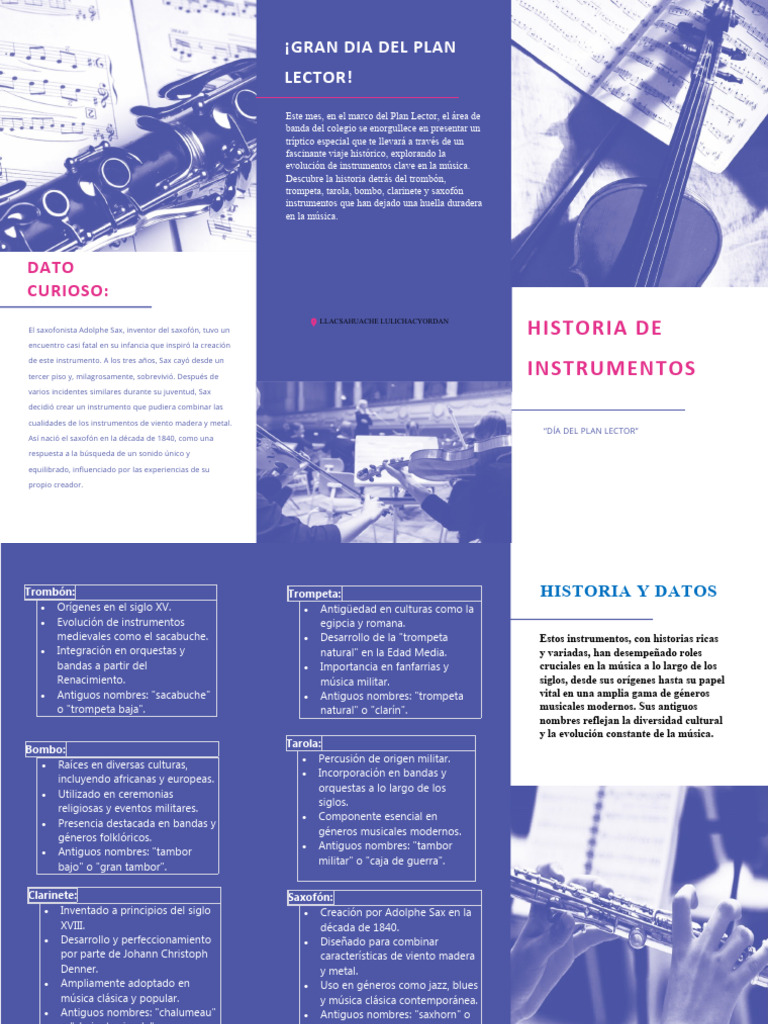 Plantilla de Triptico en Word 9 | PDF | Saxofón | Clarinete