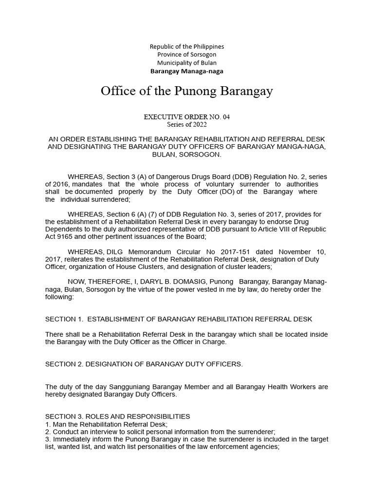 Eo Rahab Referral Desk | PDF | Drug Rehabilitation | Public Sphere