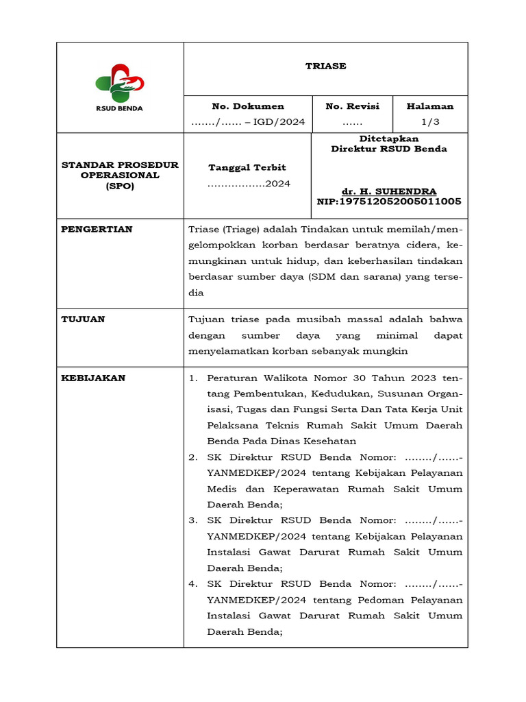 Spo Triase Benda | PDF