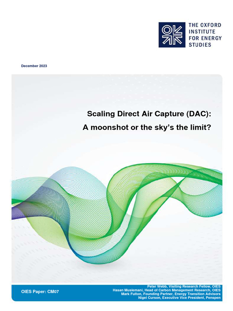 CM07 Scaling Direct Air Capture DAC Technology | PDF | Climate Change ...