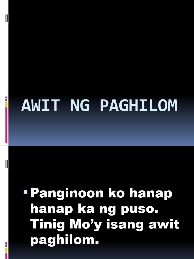Awit NG Paghilom | PDF