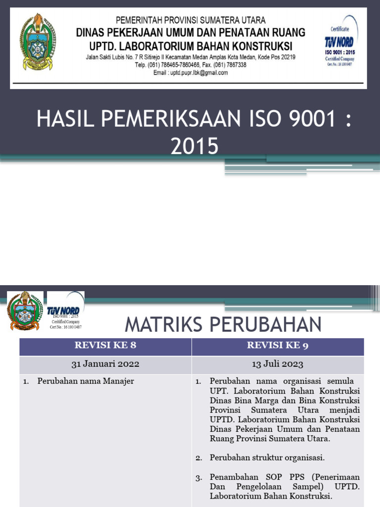 Pemeriksaan Iso 9001 | PDF