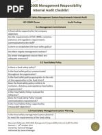 ISO 22000-2018 checklist | PDF | Food Safety | Audit