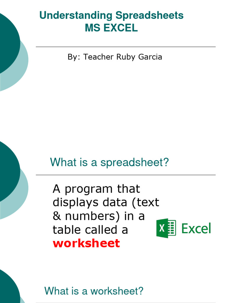 Lesson 4 MS Excel Discussion | PDF | Spreadsheet | Microsoft Excel